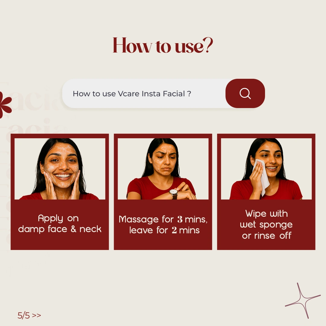 Buy 1 Get 1 – VCare 3-in-1 Insta Facial Pack – 50g